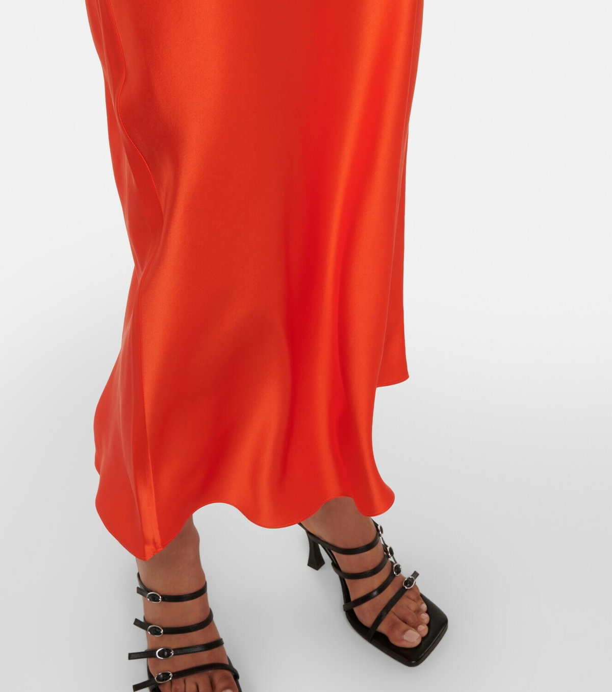 Frame Silk satin midi skirt Frame Denim