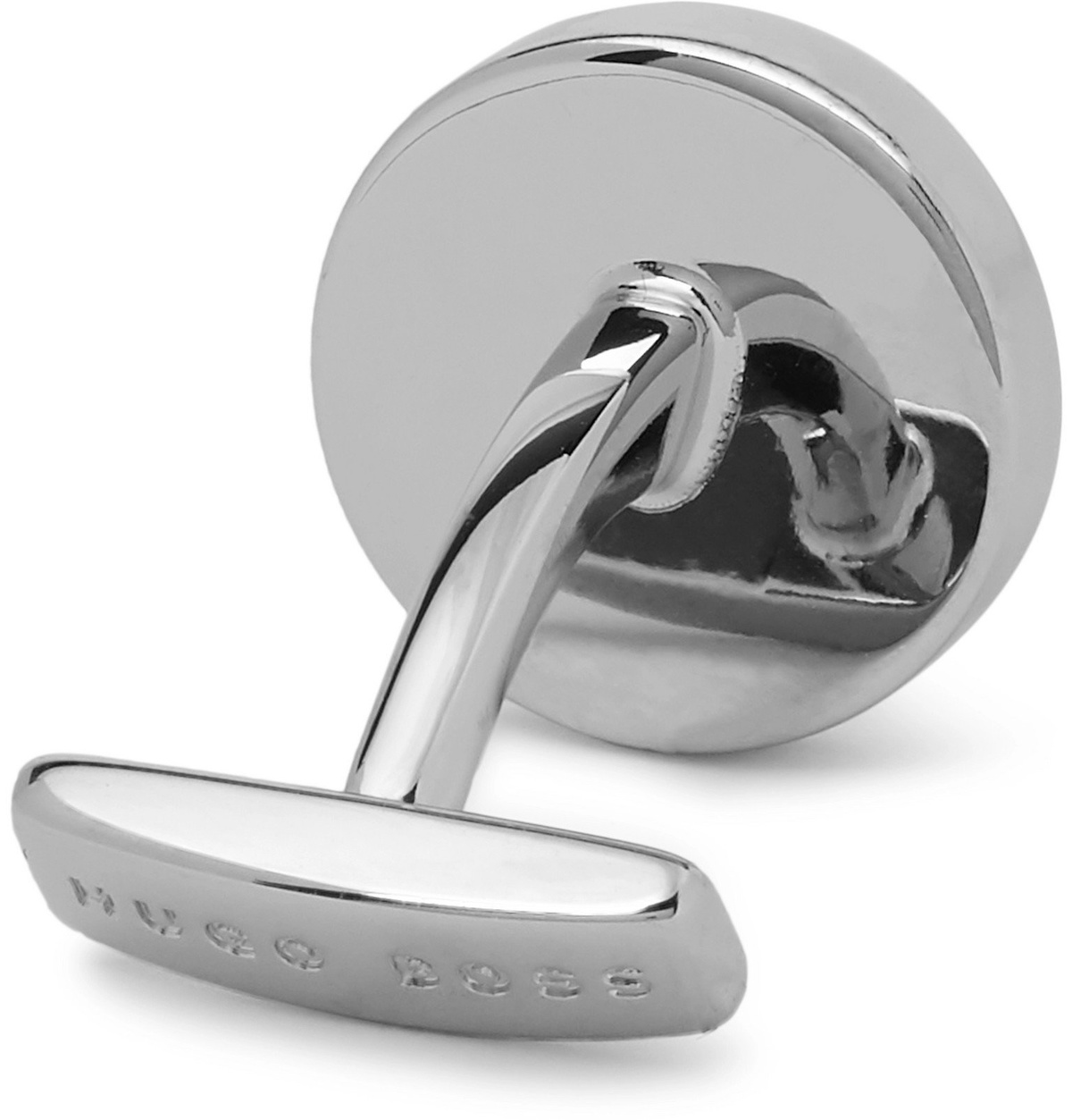 Hugo Boss - Colie Engine-Turned Silver-Tone and Enamel Cufflinks ...