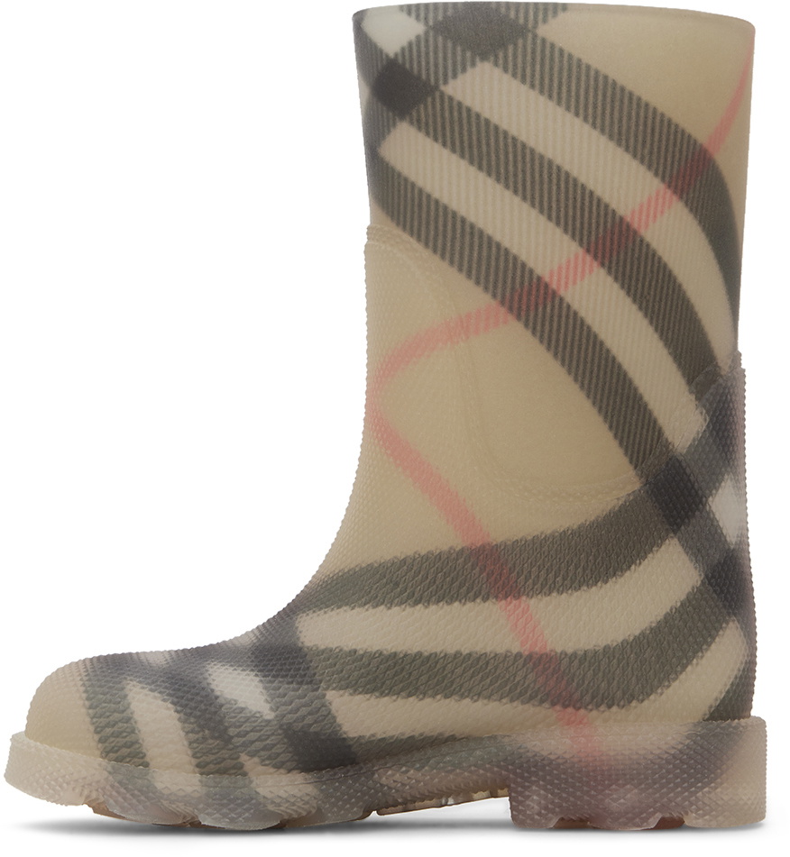 Burberry Little Kids Beige Check Rubber Marsh Boots Burberry