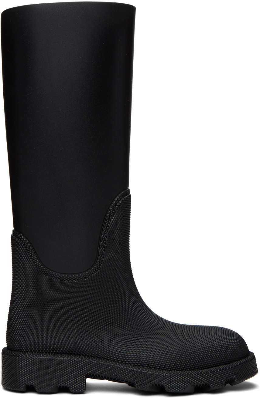 Burberry Black Rubber Marsh High Boots Burberry