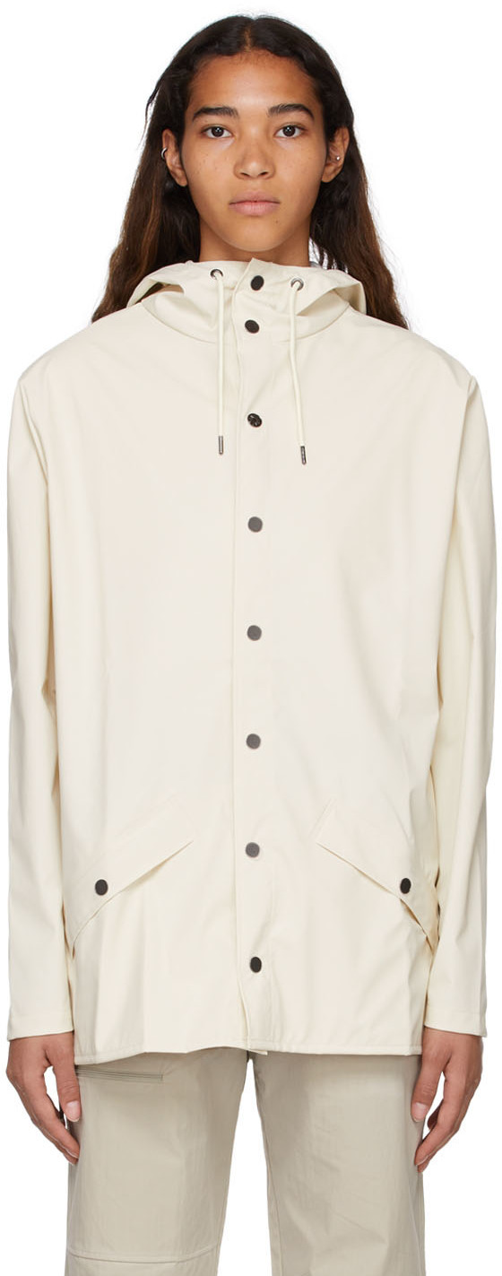 RAINS Off-White Polyester Jacket Rains