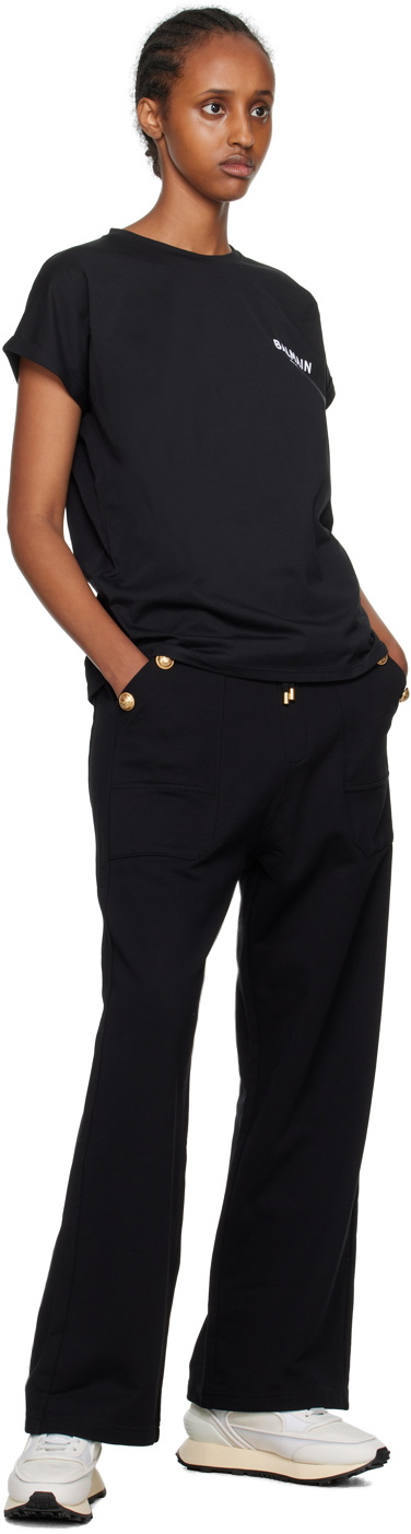 Balmain Black Flocked T-Shirt Balmain