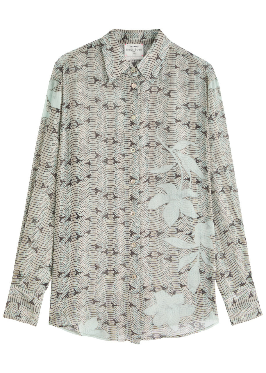 Forte_forte Python-print Silk-chiffon Shirt Multicoloured Forte Forte