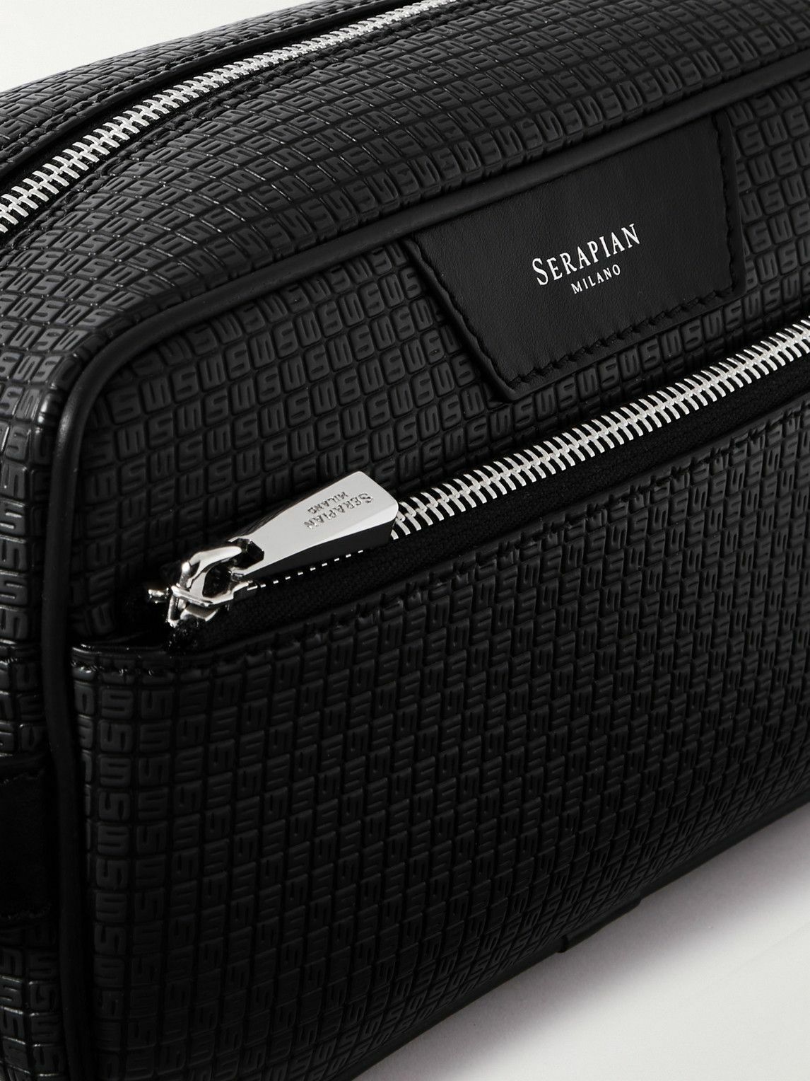 Serapian - Stepan Leather-Trimmed Monogrammed Coated-Canvas Wash Bag ...