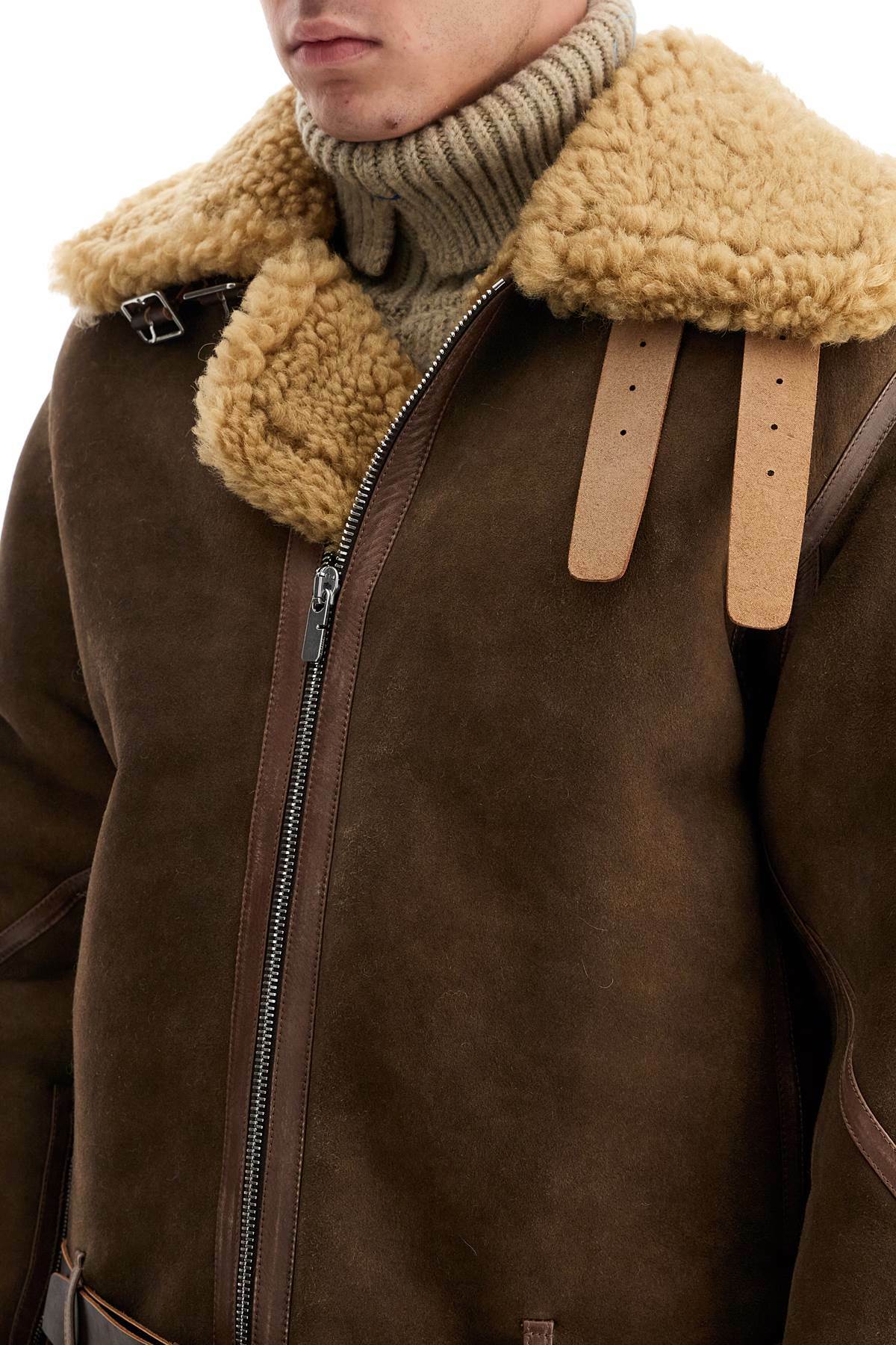 BURBERRY shearling aviator jacket for Brown Burberry