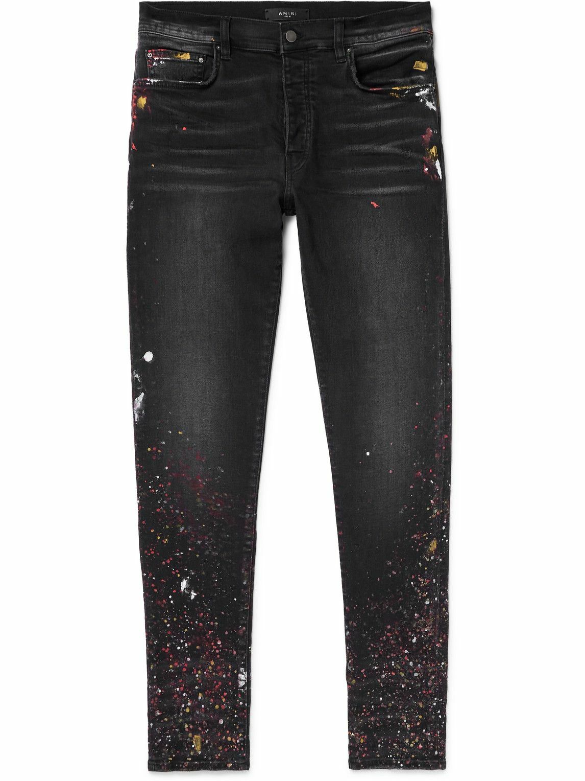 AMIRI - Skinny-Fit Paint-Splattered Jeans - Black Amiri