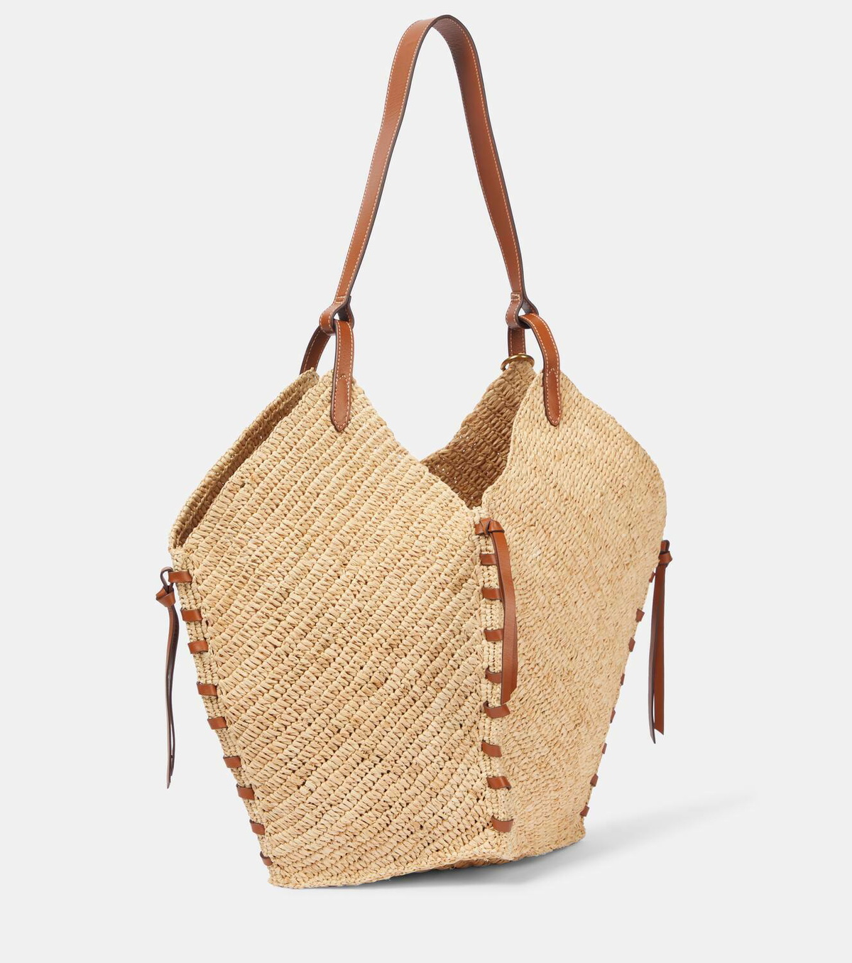 Isabel Marant Tampa leather-trimmed raffia shoulder bag Isabel Marant