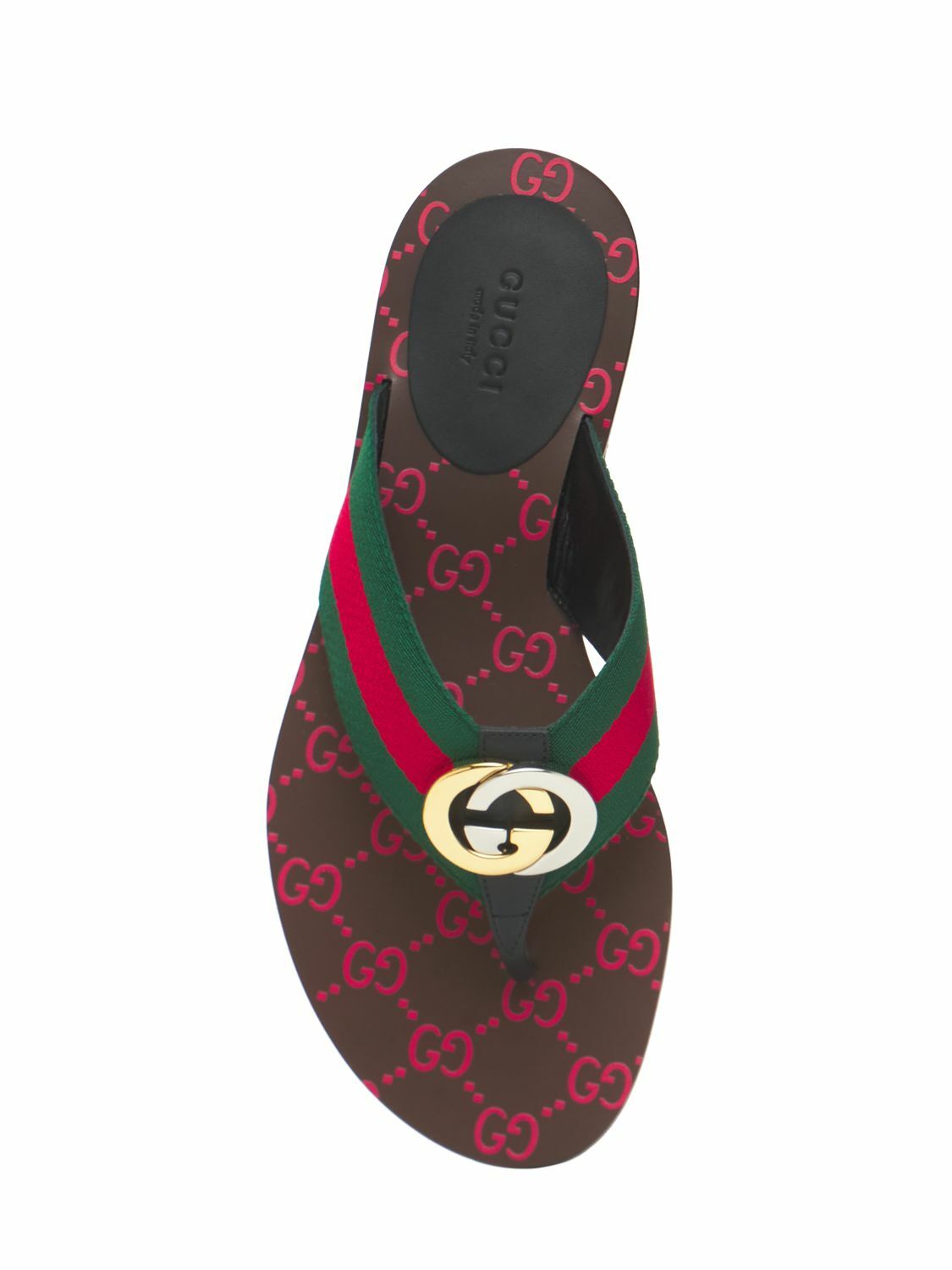 GUCCI - 10mm Gg Web Thong Sandals Gucci