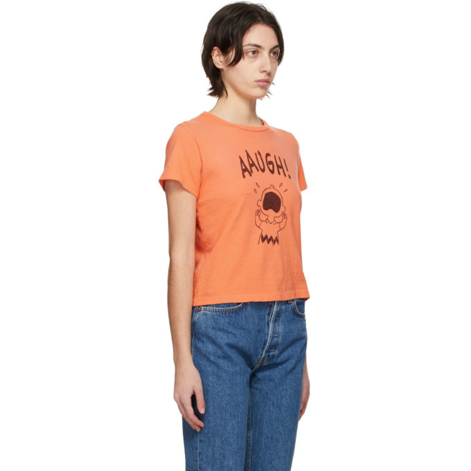 Re/Done Orange Peanuts Edition Classic Aaugh T-Shirt Re/Done