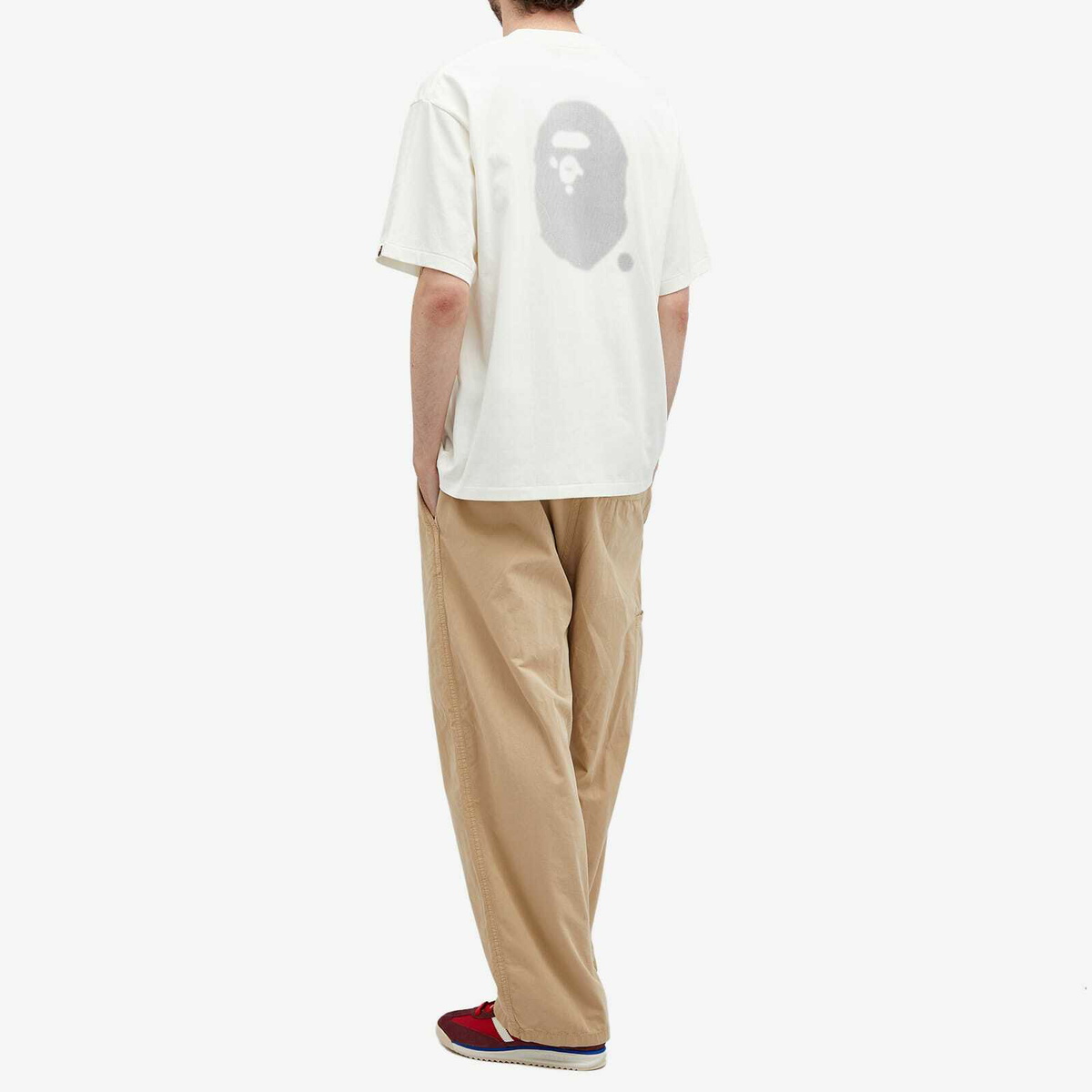 A Bathing Ape Men's Logo Back/Front T-Shirt in Ivory A Bathing Ape