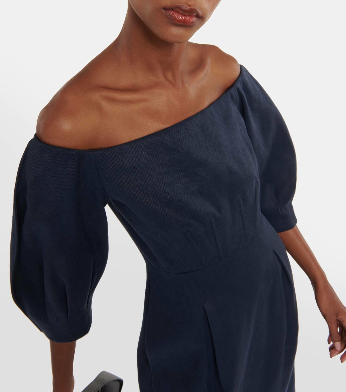 Gabriela Hearst Off-shoulder hemp and cotton midi dress Gabriela Hearst