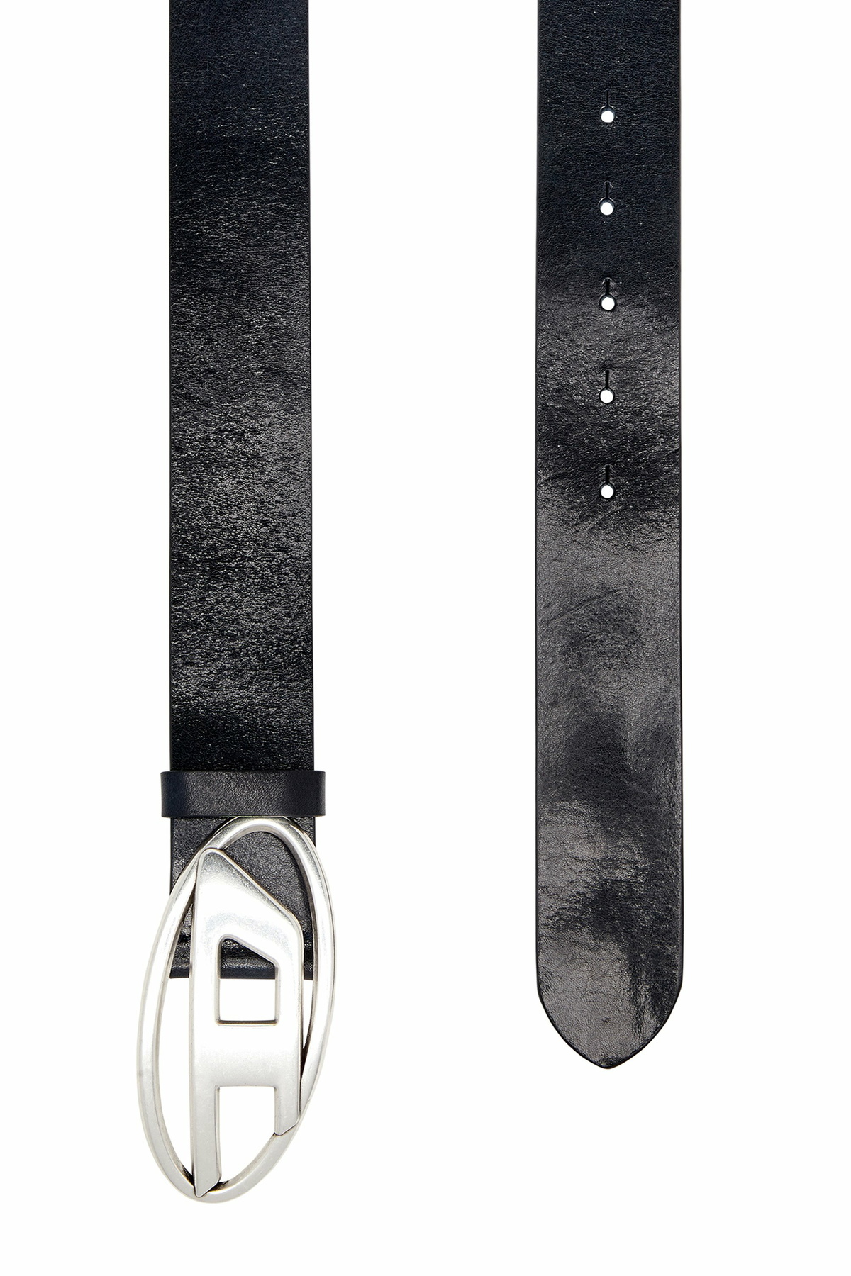 Diesel Leather belt with D buckle - Belts Mens in Blue Diesel