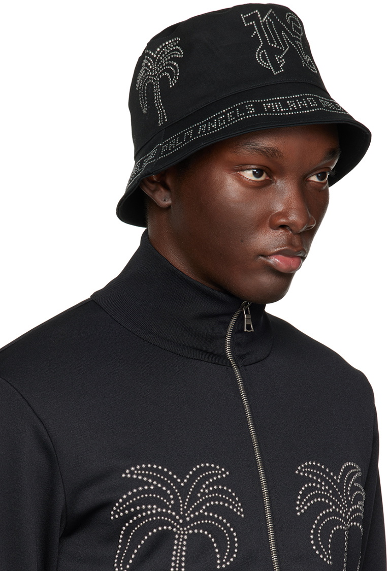 Palm Angels Black PA Milano Bucket Hat Palm Angels