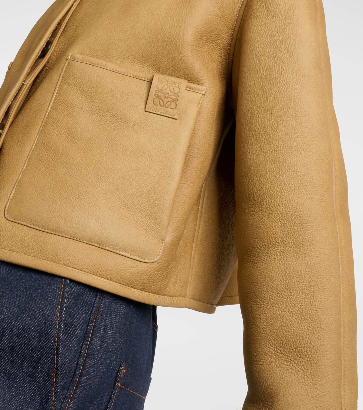 Loewe Shearling-trimmed leather jacket Loewe