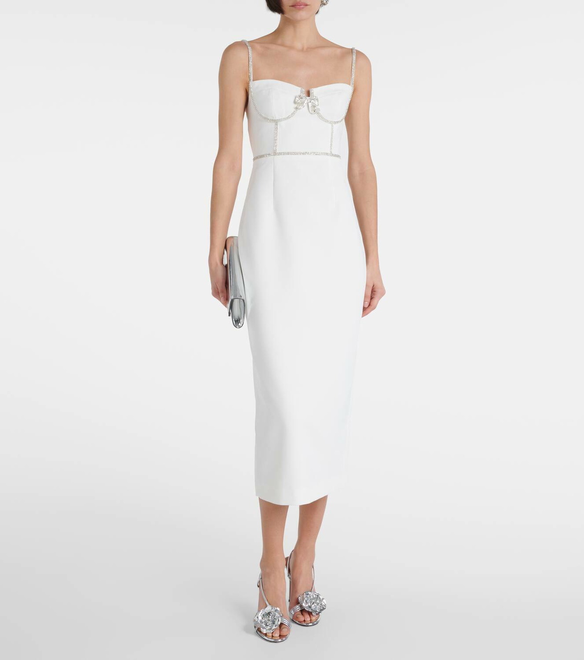 Self-Portrait Embellished crêpe bustier dress Self-Portrait