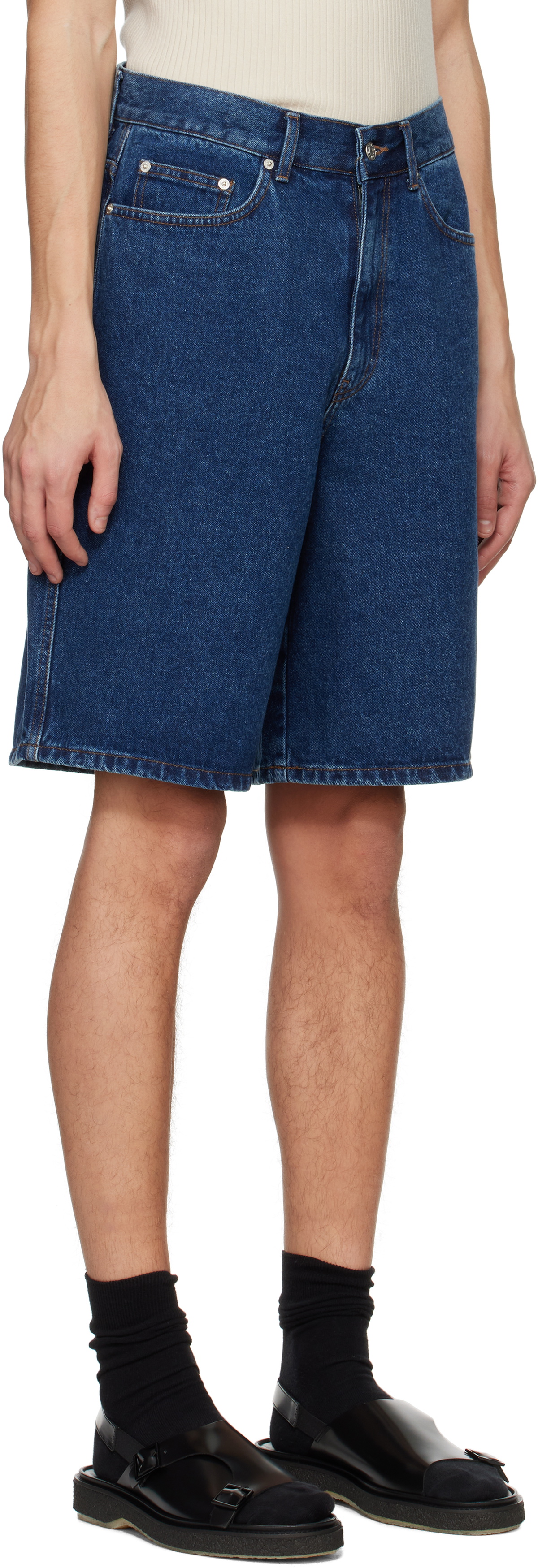 Dunst Blue Classic Baggy Denim Shorts Dunst