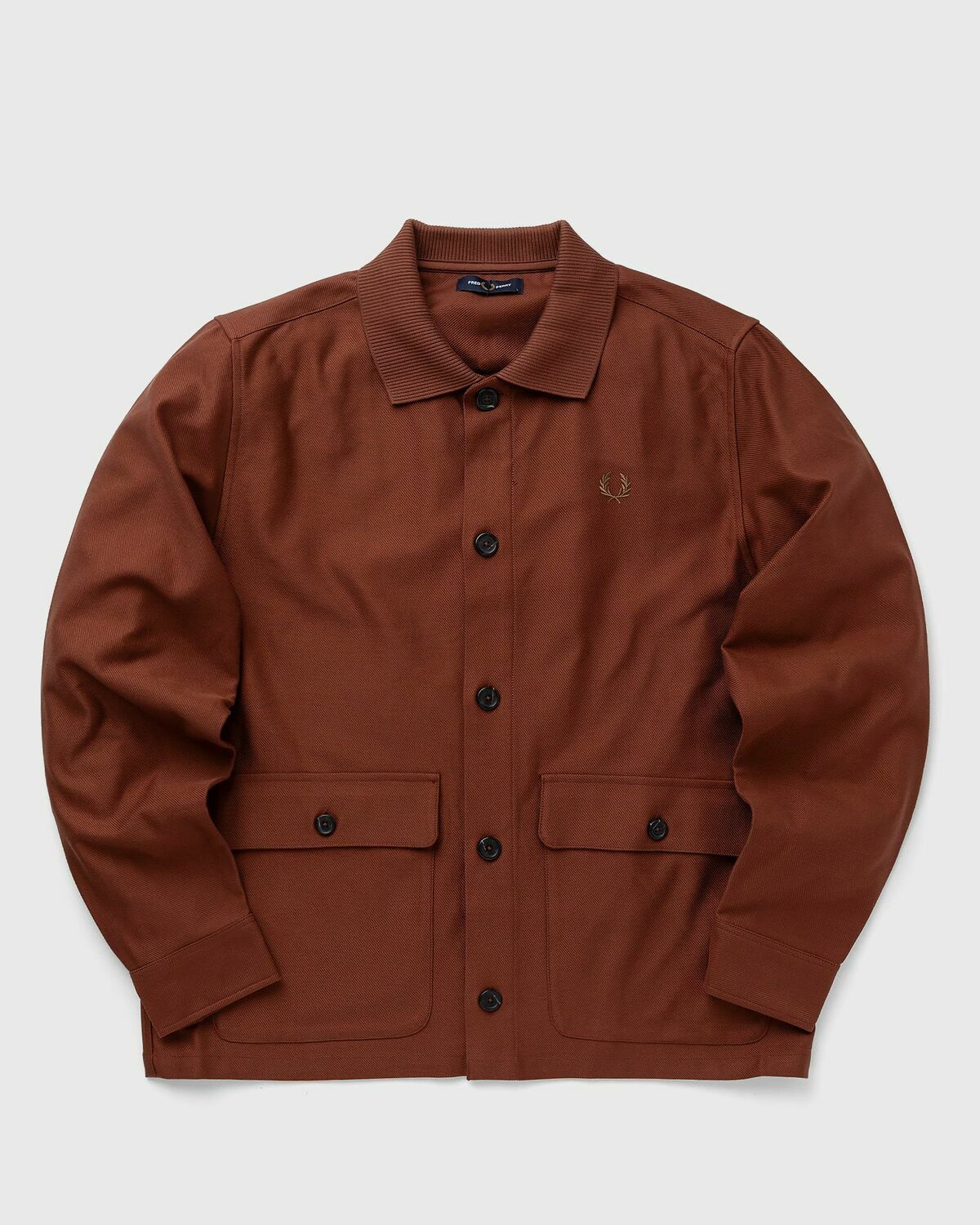 Fred Perry Utility Pocket Overshirt Brown Overshirts Fred Perry