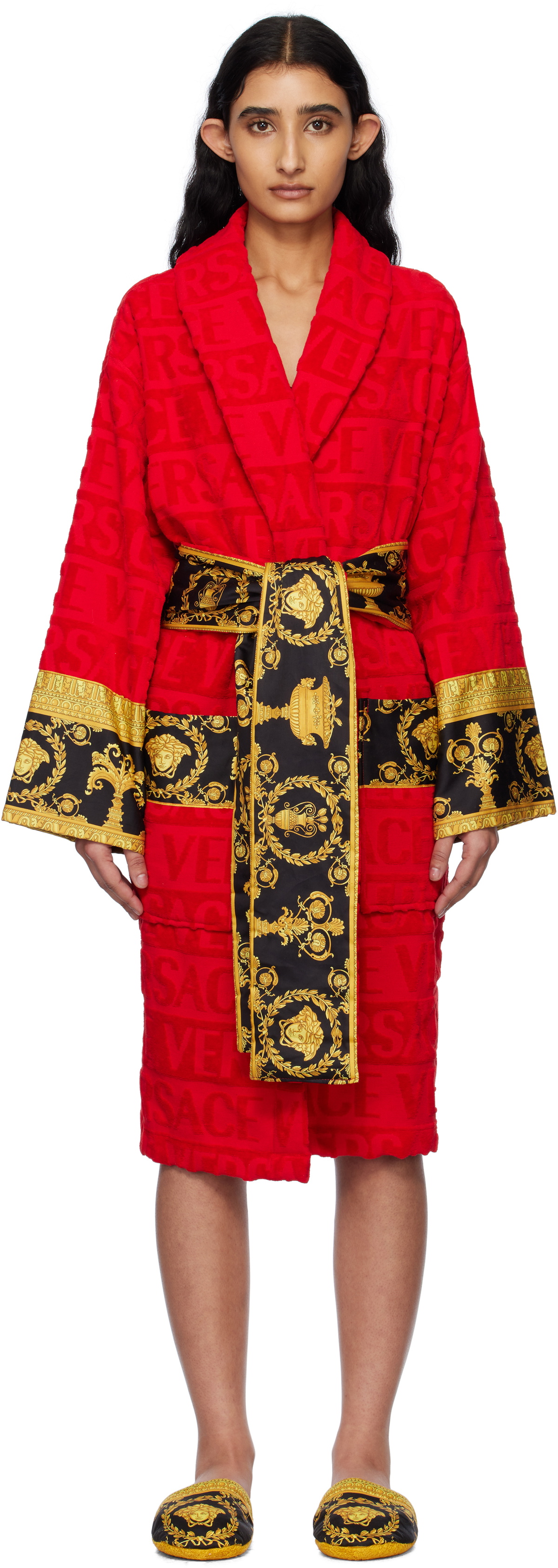 Versace Underwear Red 'I Heart Baroque' Bathrobe Versace Underwear