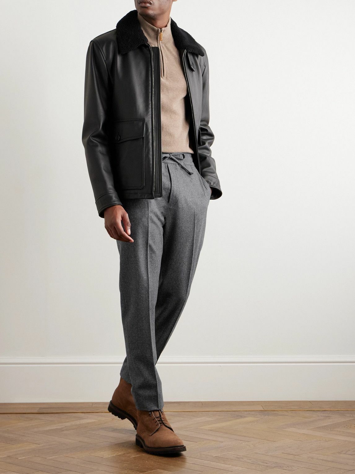 Kingsman - Straight-Leg Wool-Flannel Trousers - Gray Kingsman