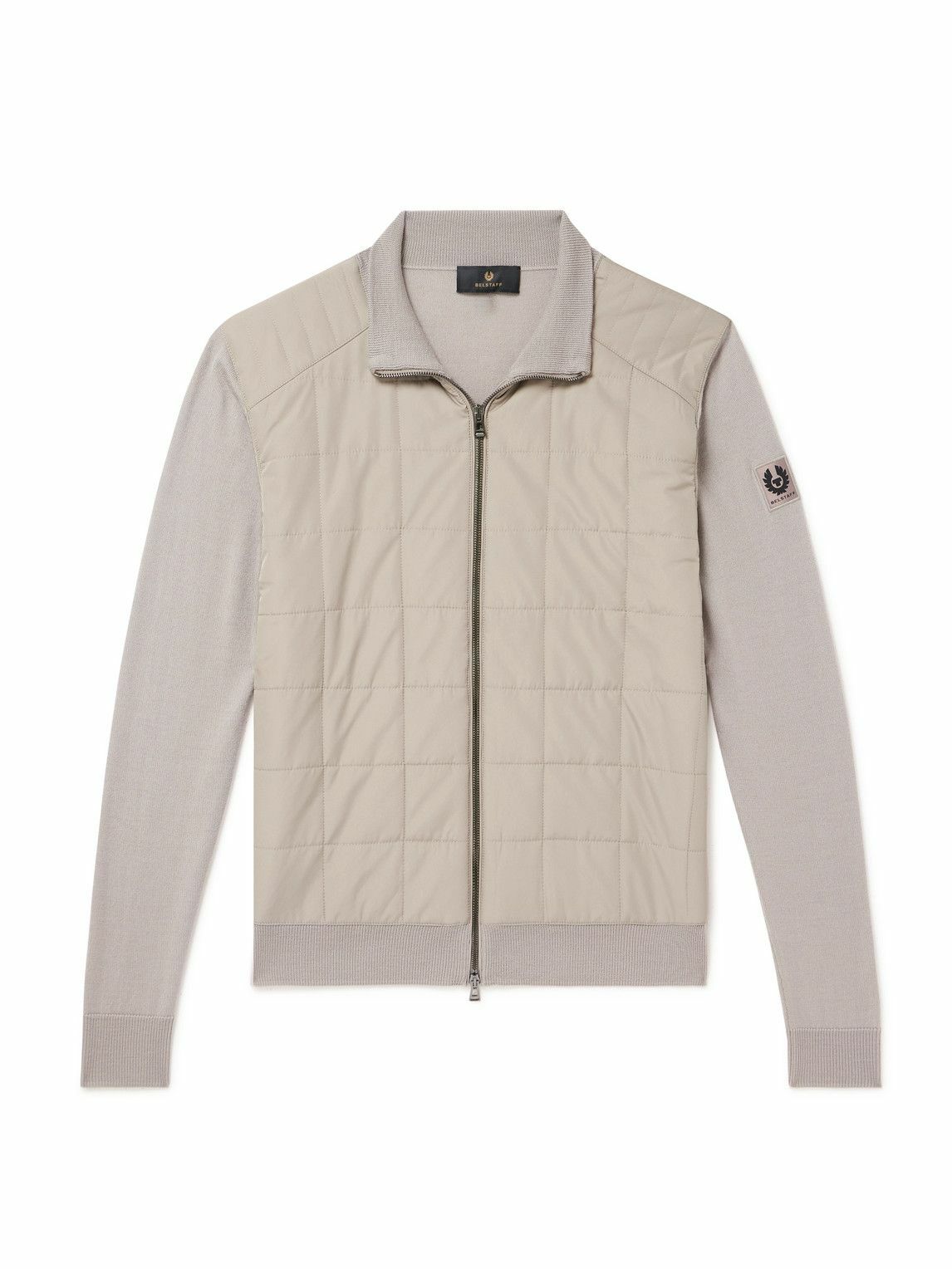 Belstaff - Kelbrook Quilted Wool and Shell Cardigan - Gray Belstaff