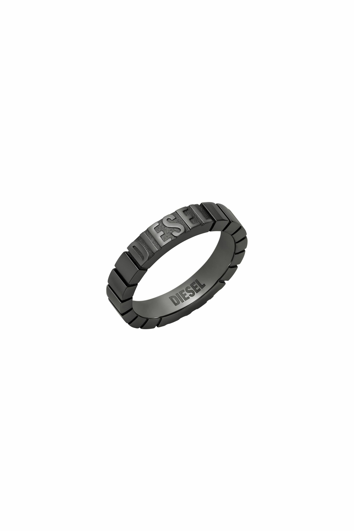 Diesel Stainless Steel Band Ring - Rings - Unisex - Black Diesel