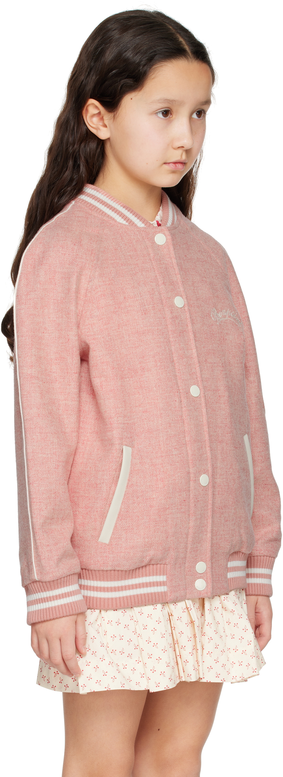 Bonpoint Kids Pink Effy Bomber Jacket Bonpoint