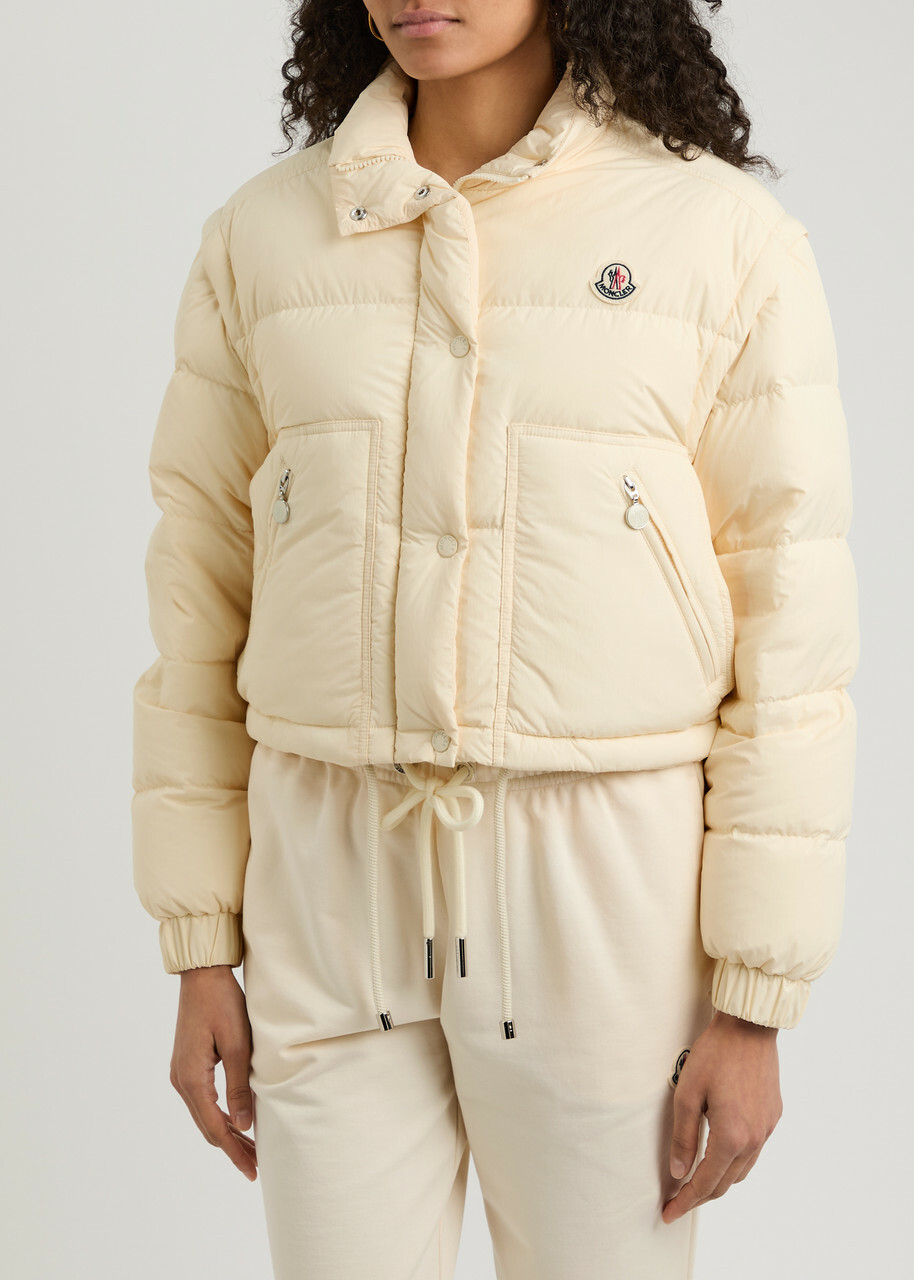 Moncler Selle Quilted Nylon Jacket Cream Moncler