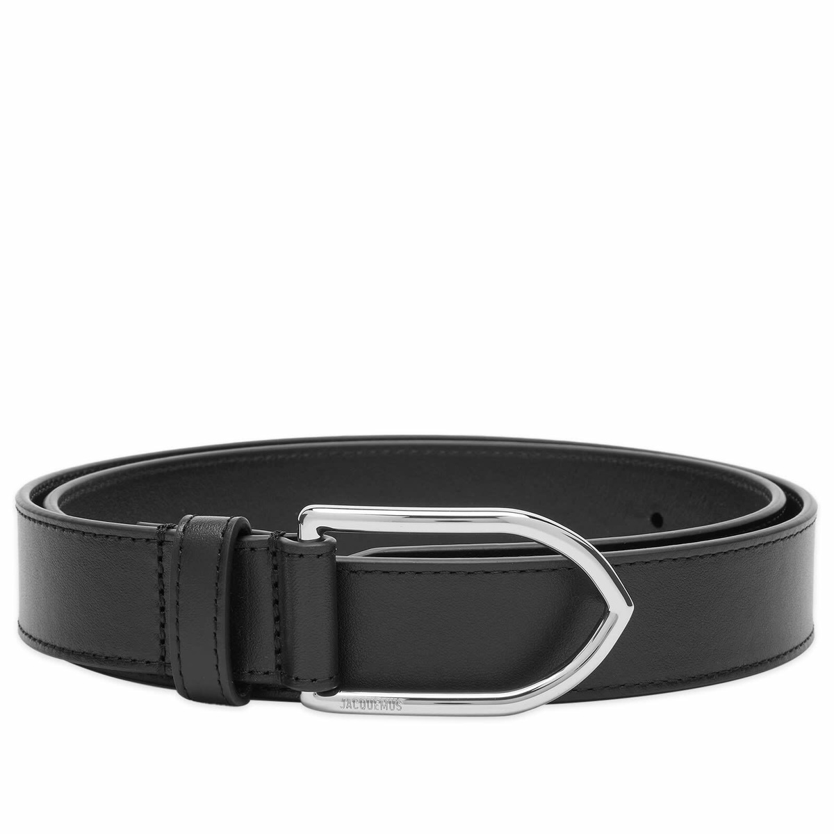 Jacquemus Men's Bambino Belt in Black/Silver Jacquemus