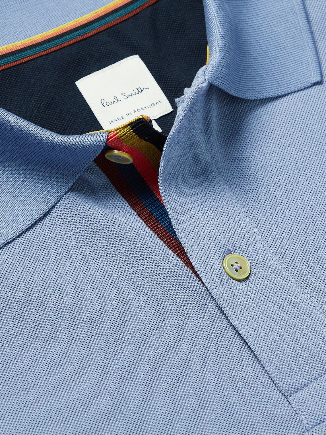 Paul Smith - Cotton-Piqué Polo Shirt - Blue Paul Smith