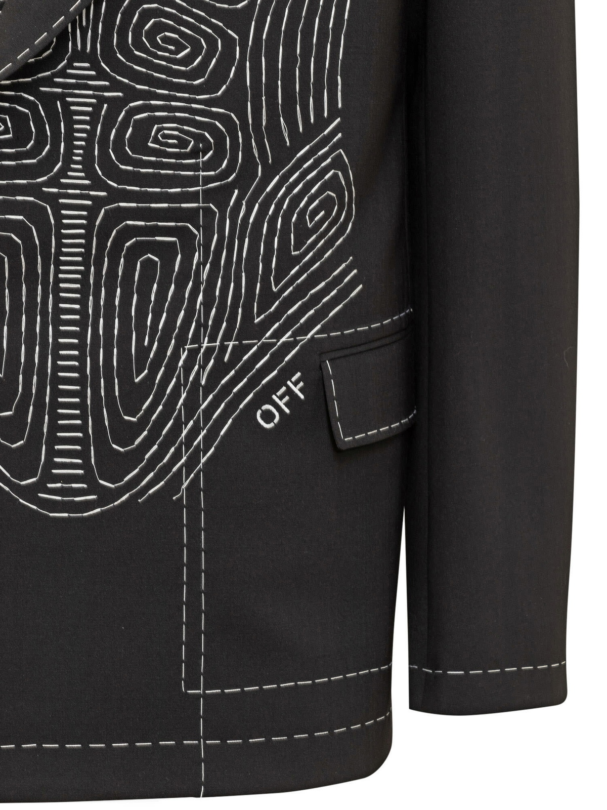 Off-White Body Stitch Tuxedo Double-breast Jacket Off-White