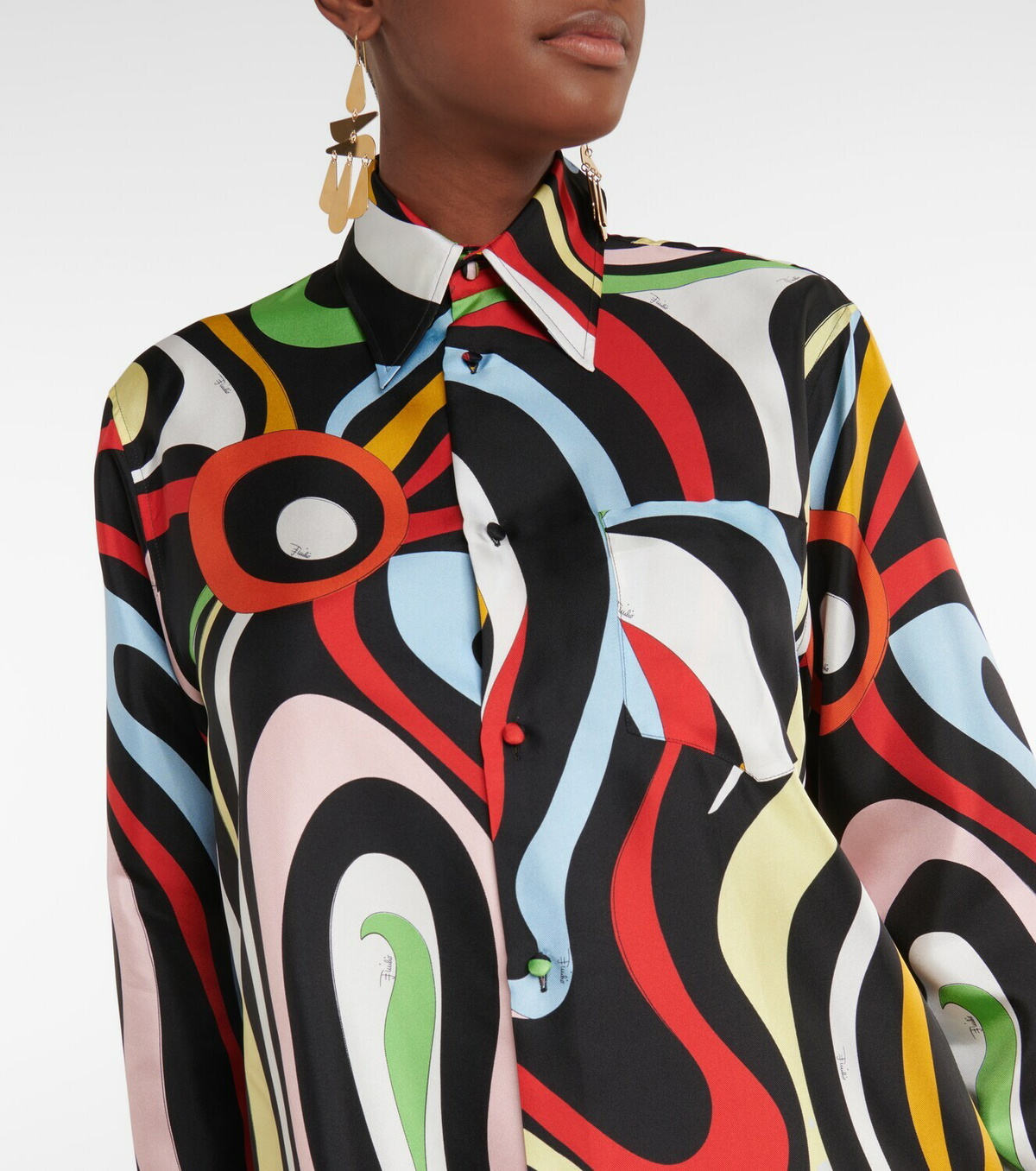 Pucci - Printed silk satin shirt Emilio Pucci