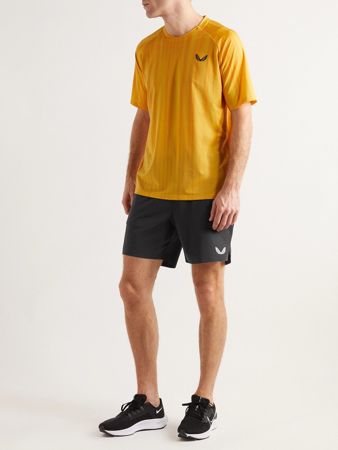 Castore - Logo-Print Stretch-Shell Running Shorts - Black CASTORE