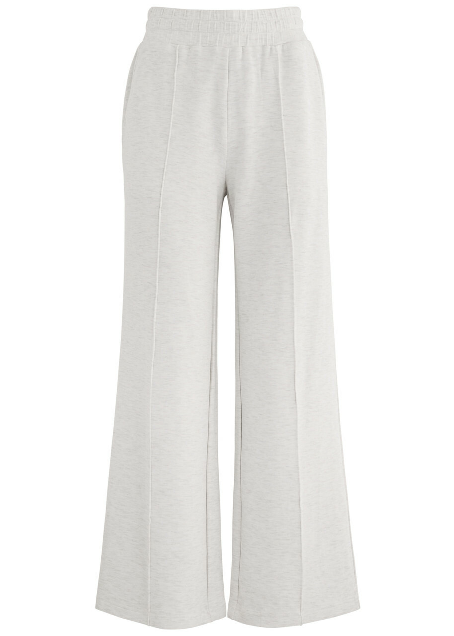 Varley The Wide Leg Stretch-jersey Sweatpants Ivory Varley