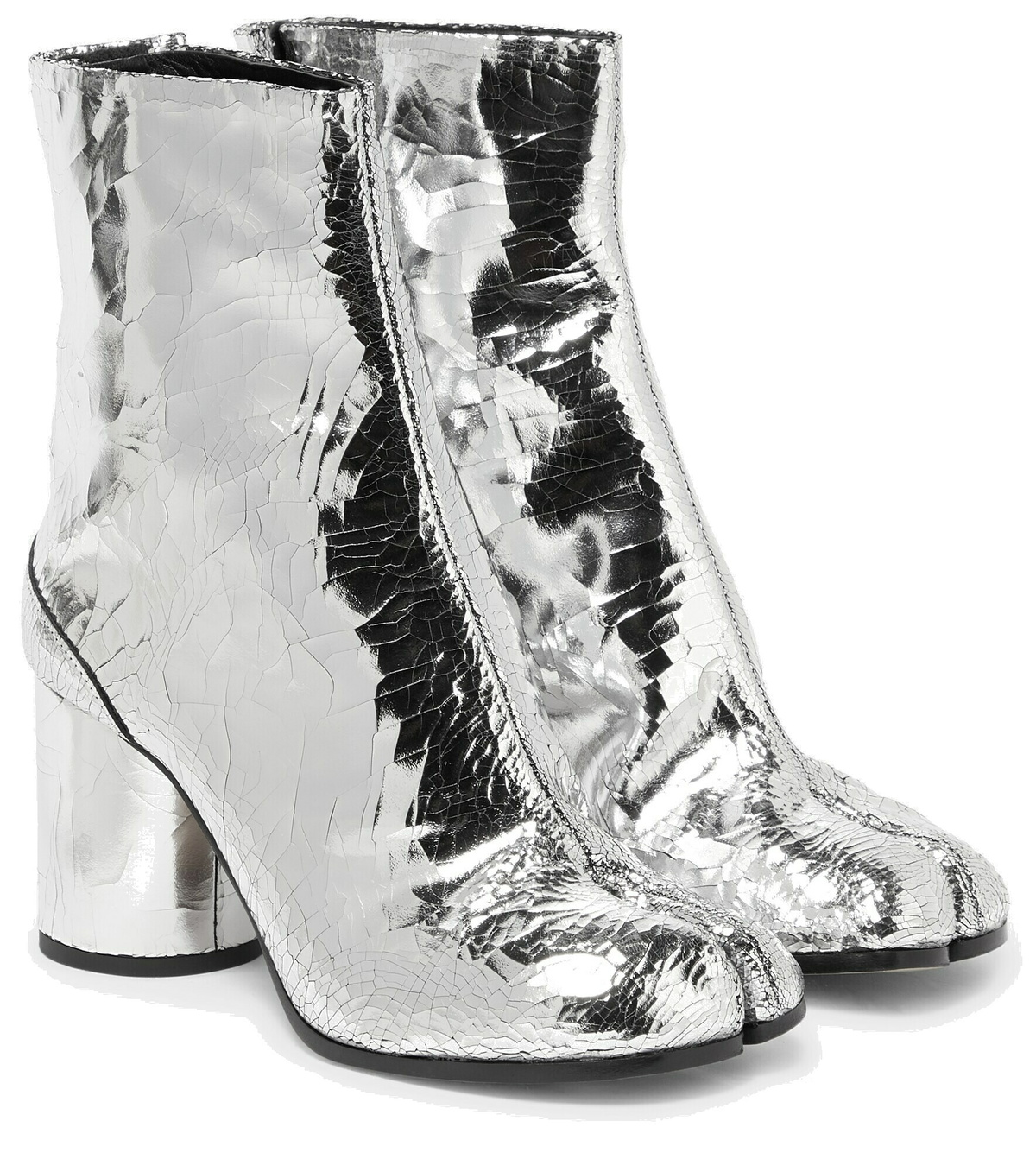 Maison Margiela - Tabi metallic leather ankle boot Maison Margiela