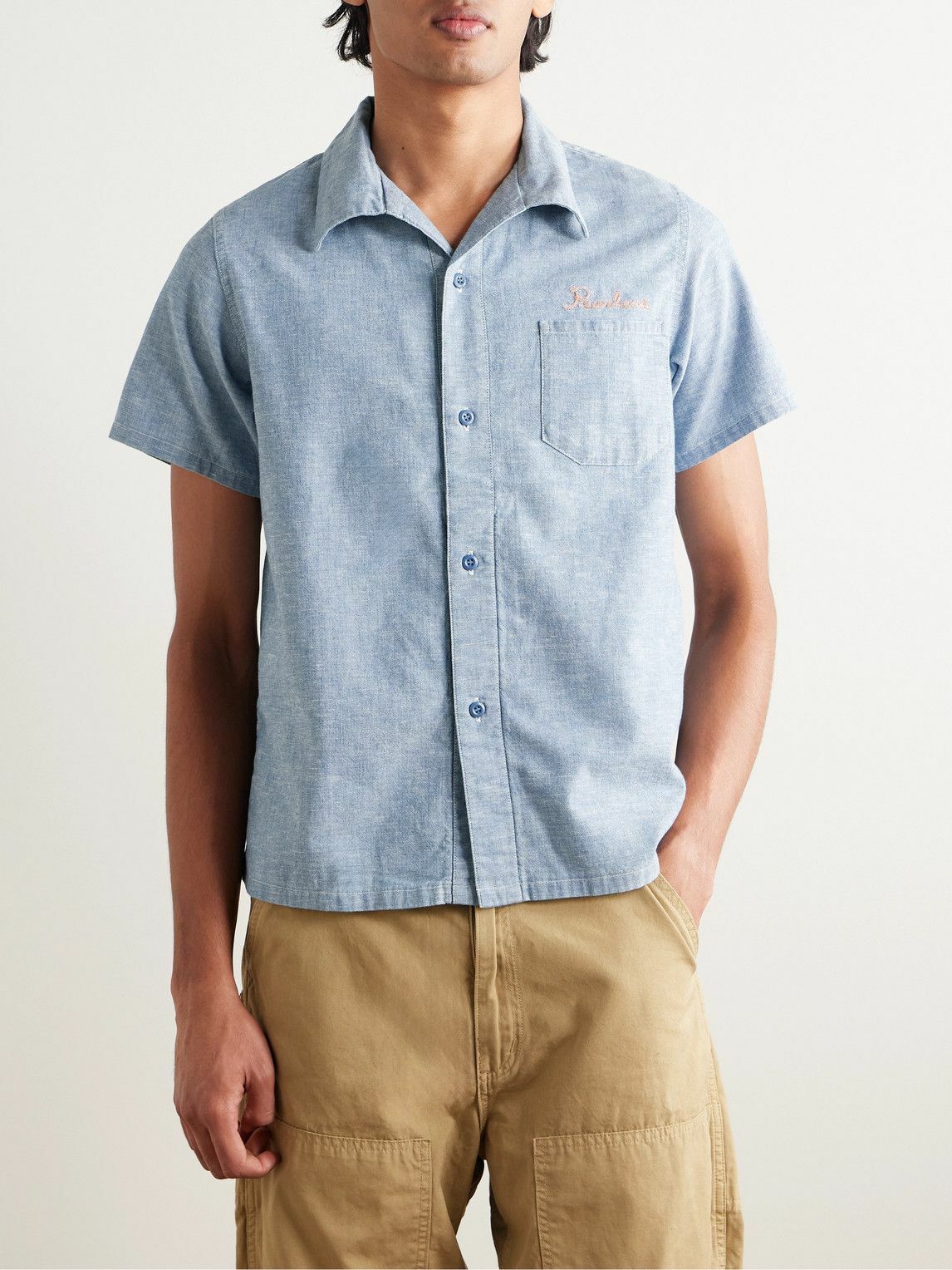 Visvim - Embroidered Cotton-Chambray Shirt - Blue Visvim