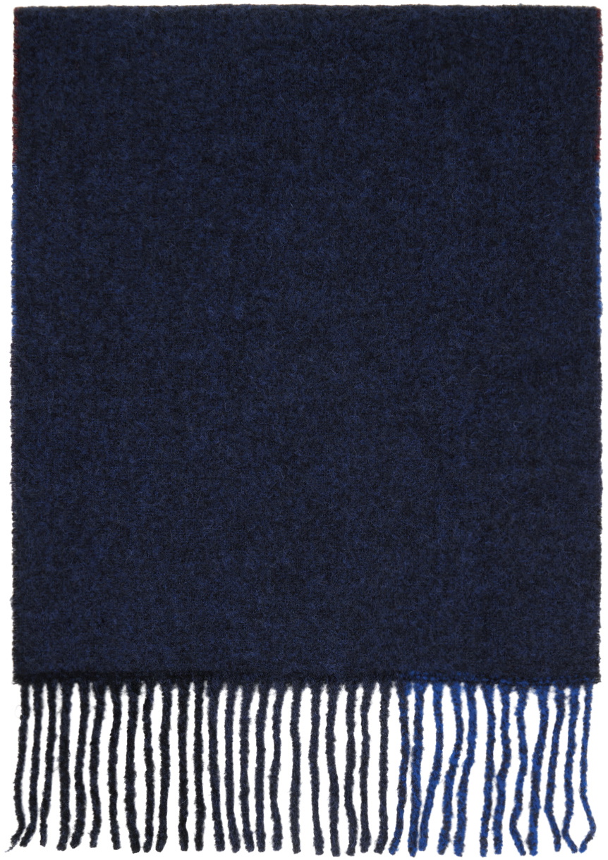 BOSS Blue Check Scarf BOSS