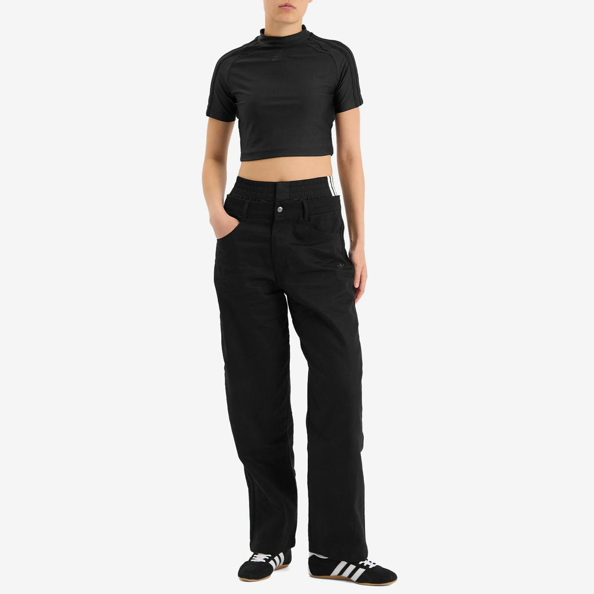 Adidas Women's Teamgeist Adicolor T-Shirt in Black adidas