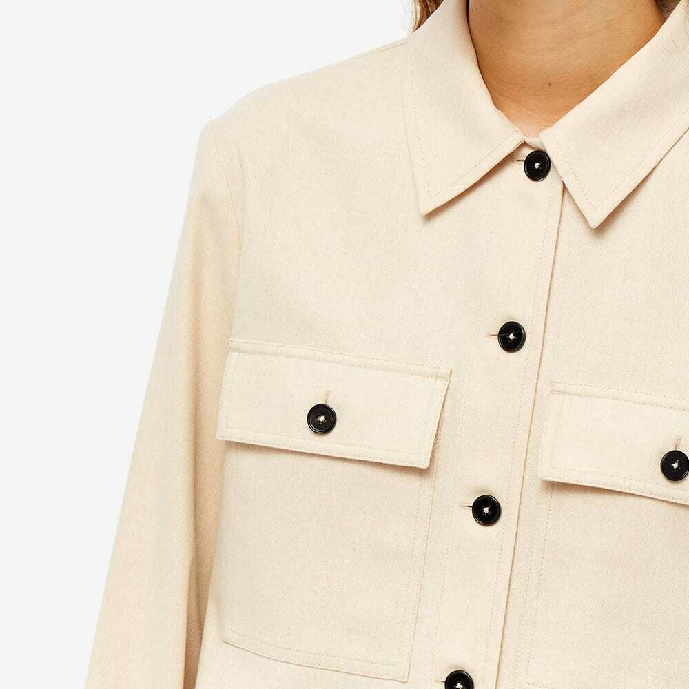 Jil Sander Women's Plus Wool Flannel Shirt Jacket in Quinoa Jil Sander