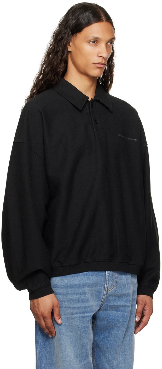Alexander Wang Black Puffed Logo Oversized Polo Alexander Wang