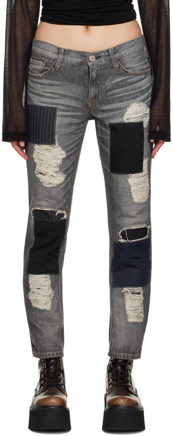 Junya Watanabe Gray Paneled Jeans Junya Watanabe