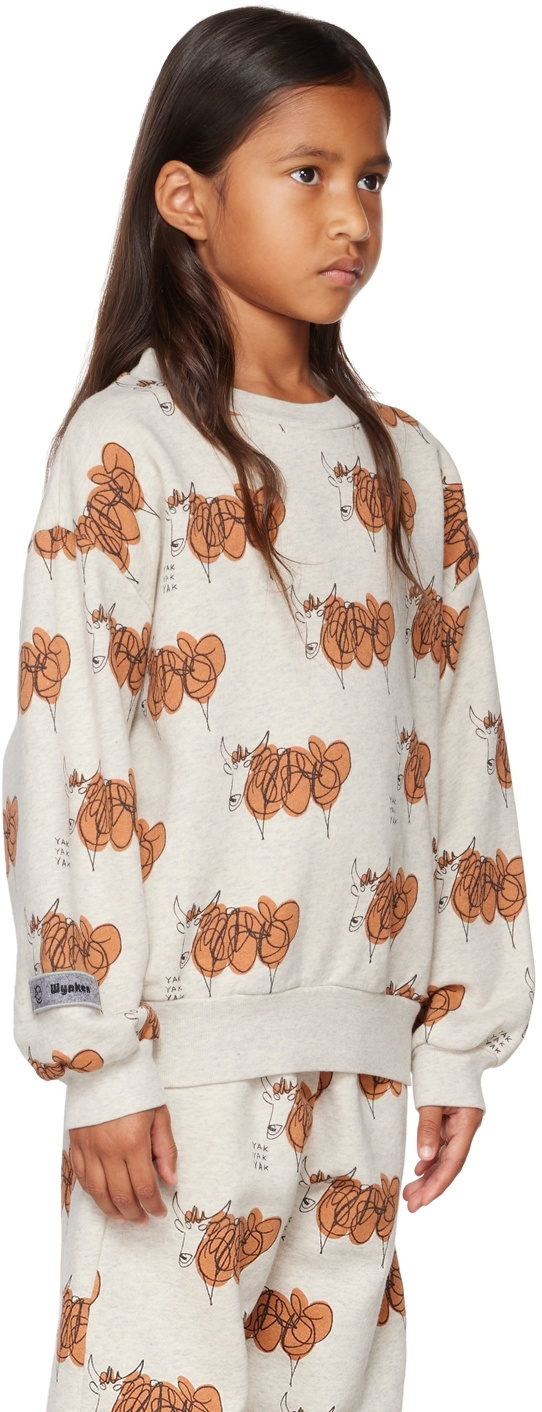 Wynken Kids Beige Yak Yak Yak Sweatshirt Wynken