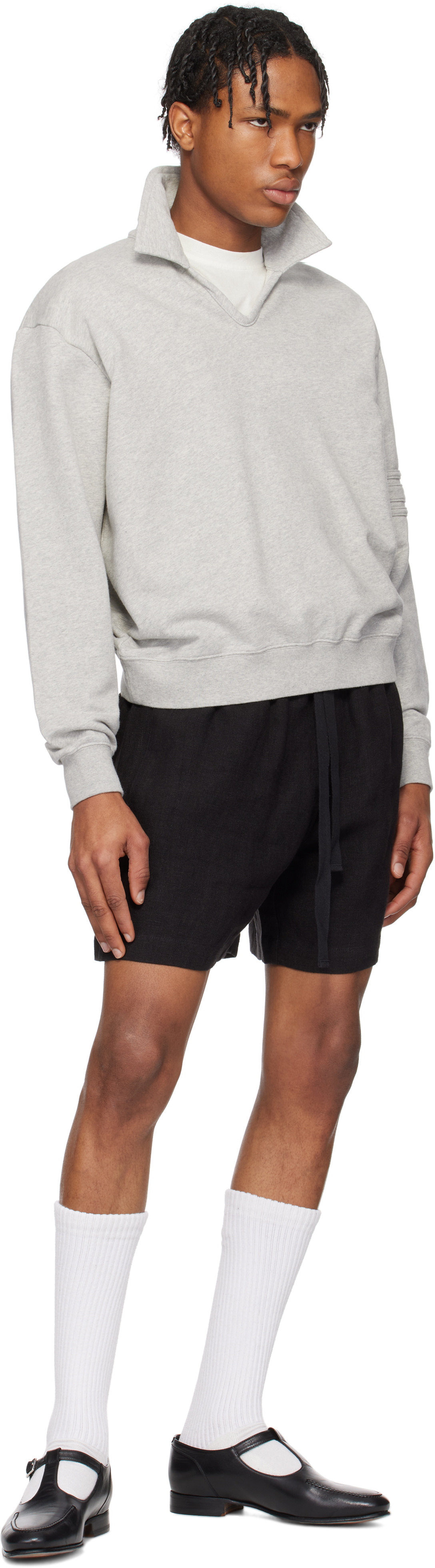 COMMAS Black Linen Lounge Shorts Commas