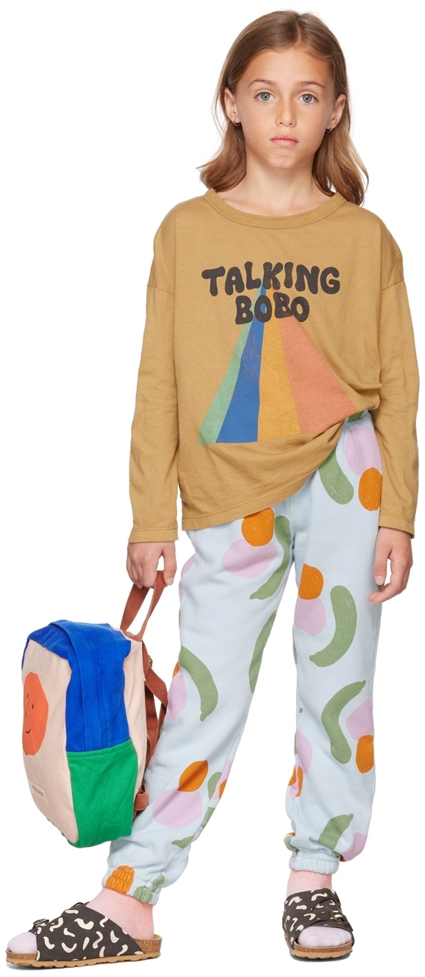 Bobo Choses Kids Tan Talking Bobo Rainbow Long Sleeve T-Shirt Bobo Choses