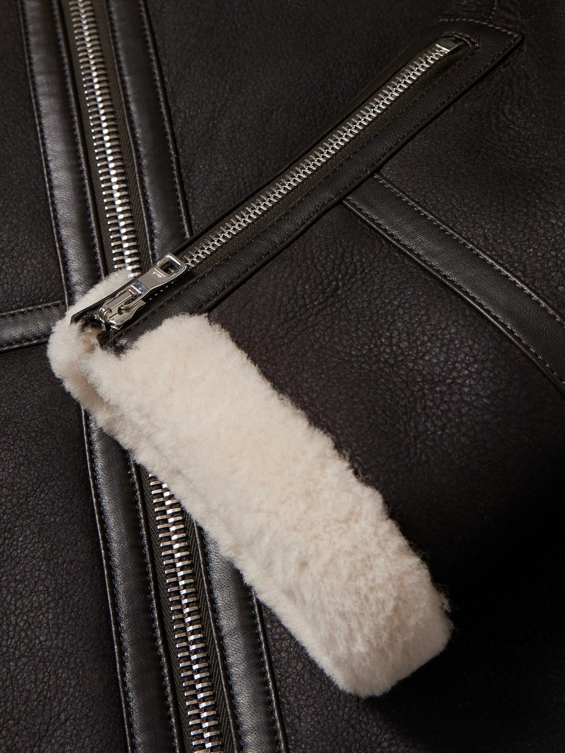 Mr P. - Shearling Bomber Jacket - Brown Mr P.