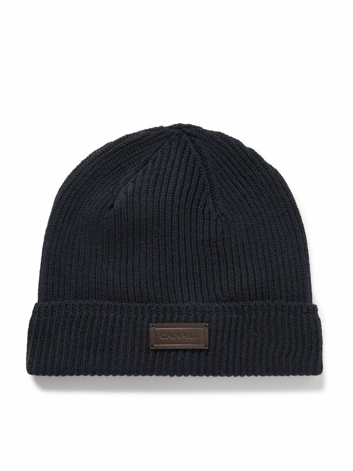 Canali - Logo-Appliquéd Ribbed Wool Beanie Canali
