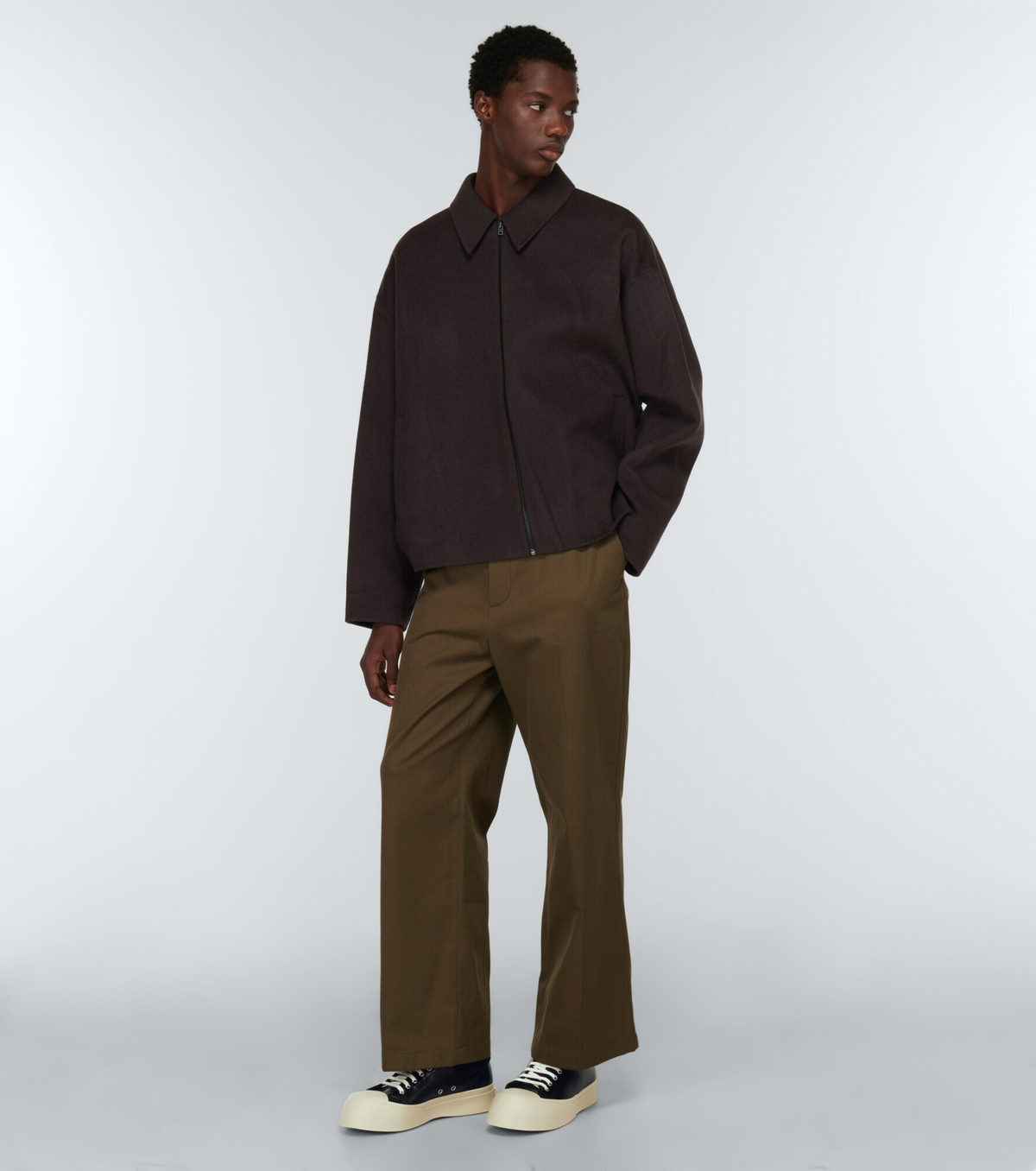 Marni - Pablo faux fur-trimmed sneakers Marni