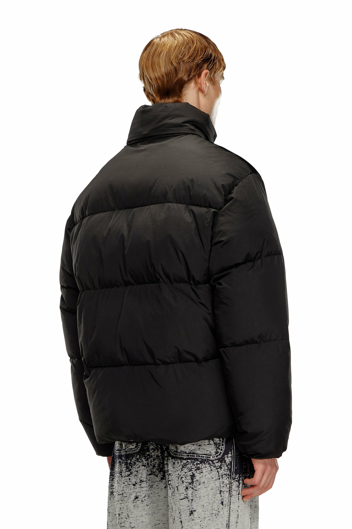 Diesel Hooded down jacket in wrinkled nylon - Winter Jackets Mens in ...