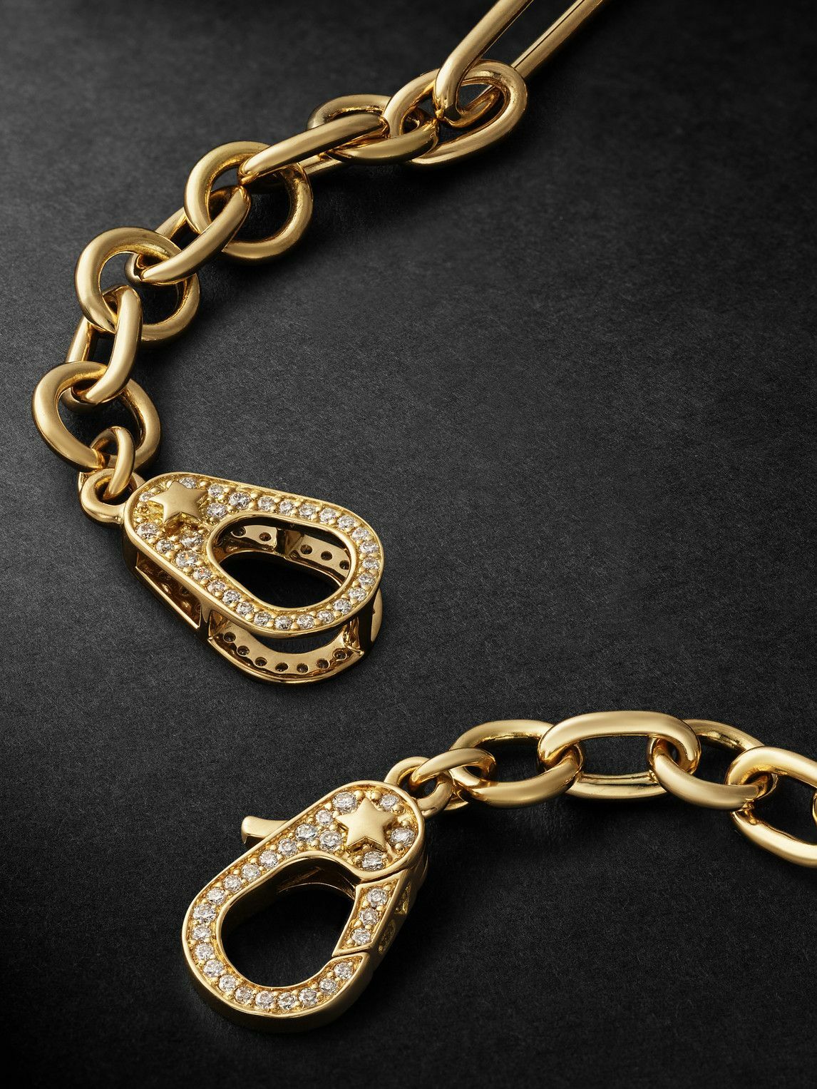 Foundrae - Sister Hook Gold Diamond Chain Bracelet Foundrae