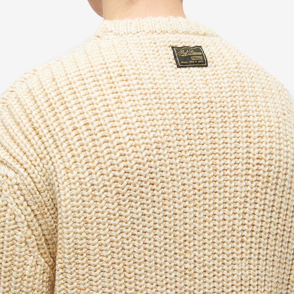 Raf Simons Men's Ribbed Crew Knit in Ecru Yellow Raf Simons