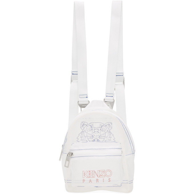 Kenzo White Mini Ripstop Kampus Backpack Kenzo